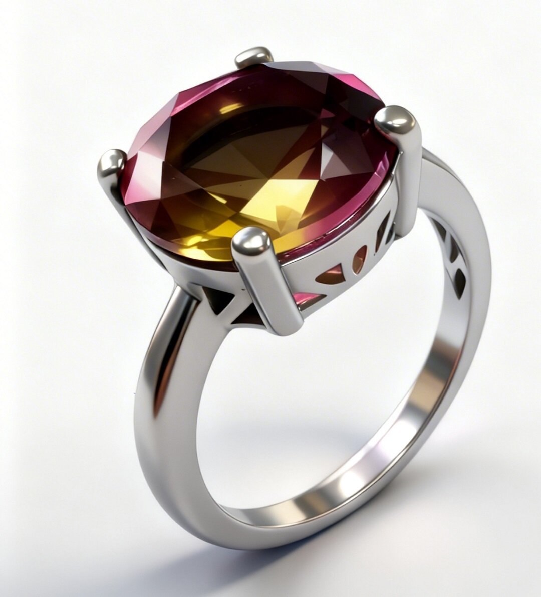 Перстень, серебро, 925 проба, родирование, султанит синтетический