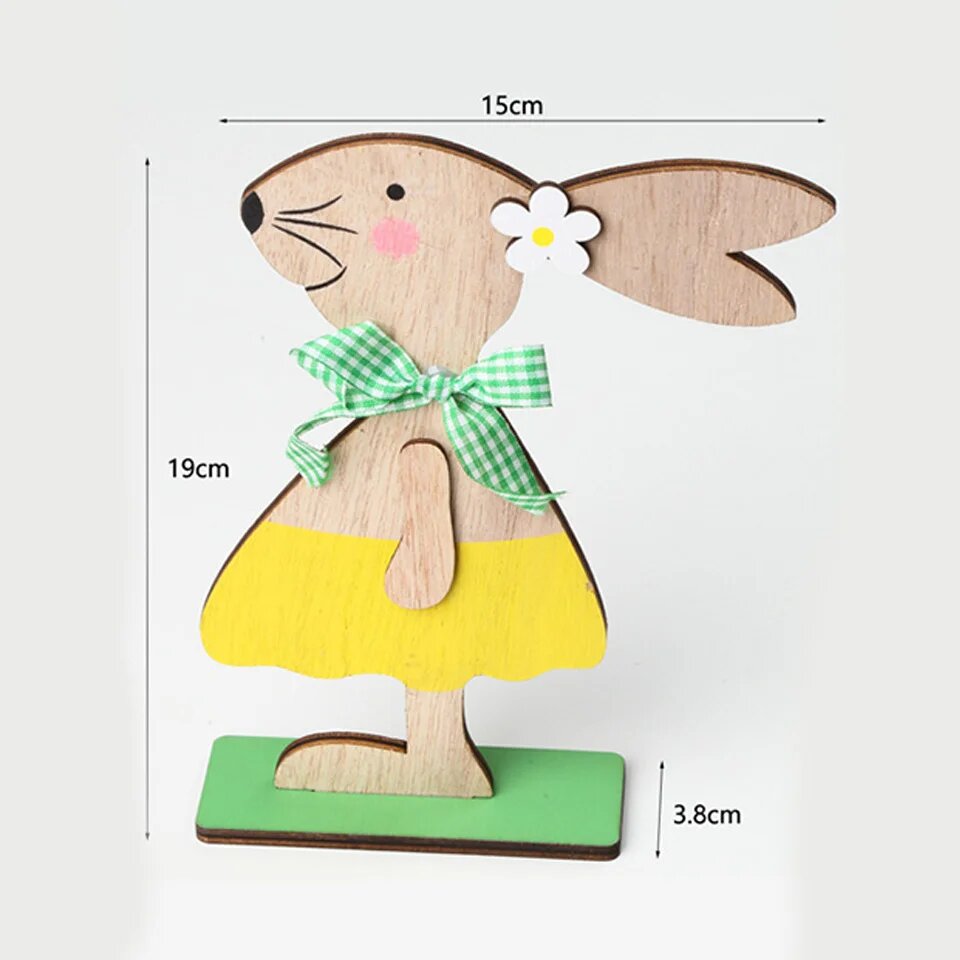 Деревянный заяц в платье, 19см, Цвет: 1pc rabbit G