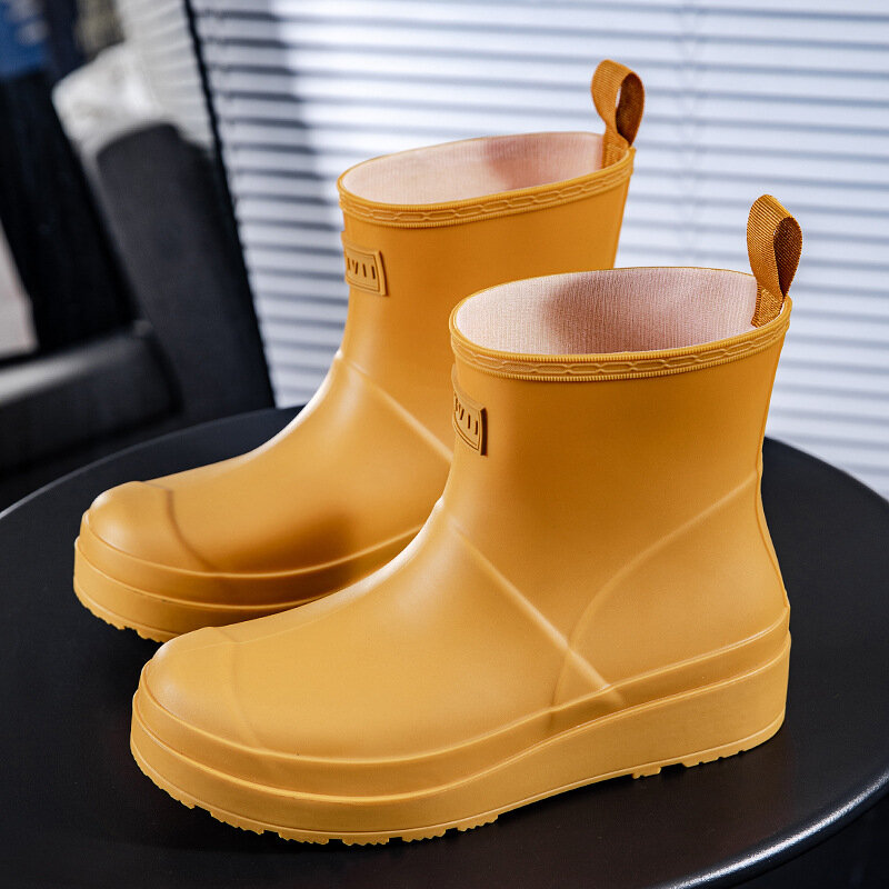 Резиновые сапоги очень большого размера, зимние унисекс повседневные сапоги для отдыха на природе, теплые и стильные резиновые сапоги на шнуровке. Размер обуви. EU:46