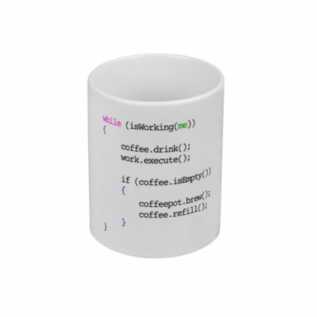 Кружка «Код программиста кофе, подарок айтишнику python» (белый)