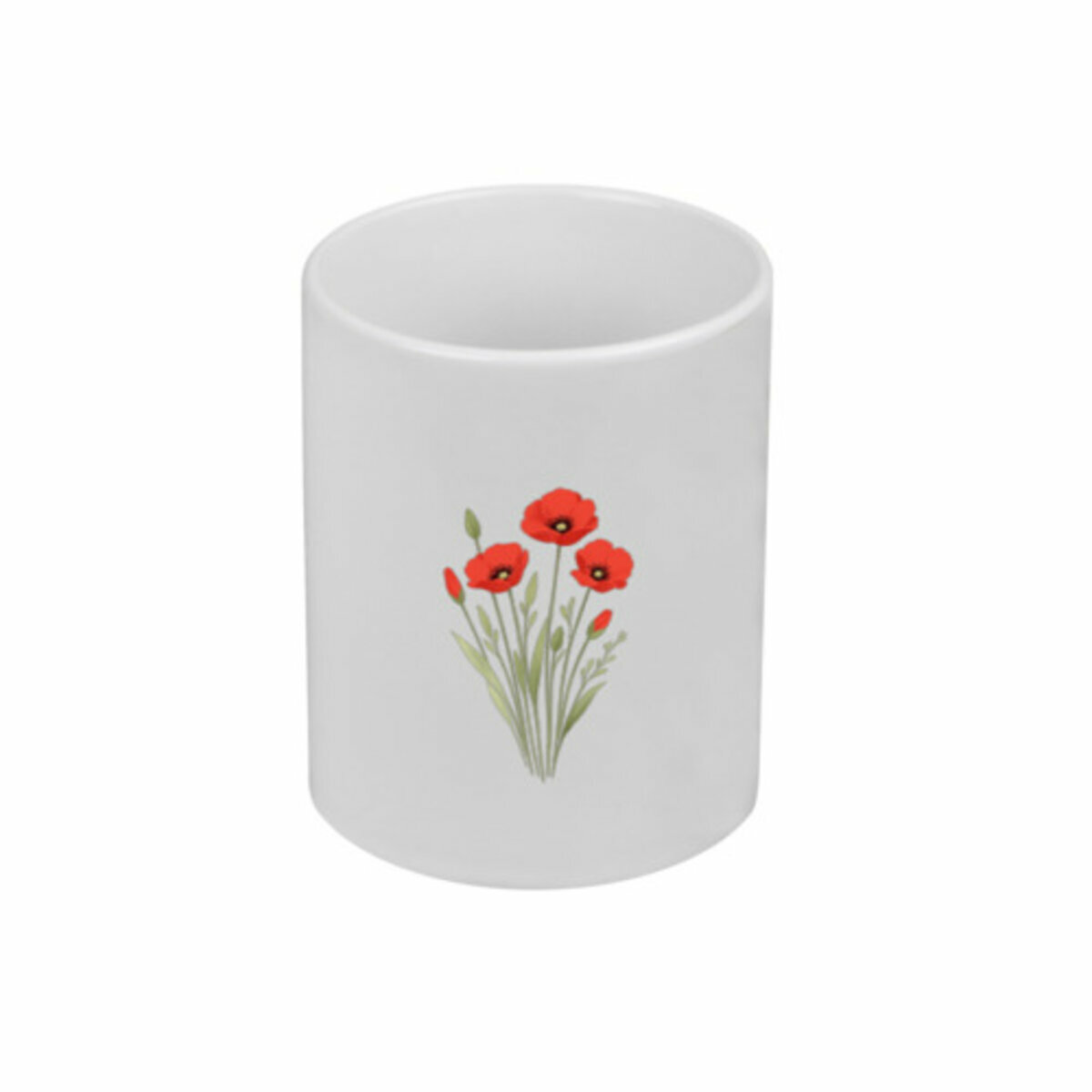 Кружка «Красные маки нежный букет» (белый)