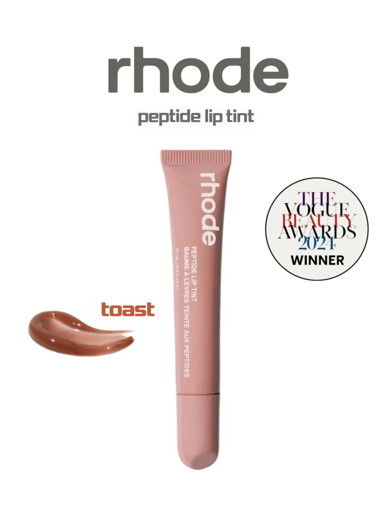 RHODE Peptide Lip Tint - TOAST 10мл, Пептидный, увлажняющий тинт для губ