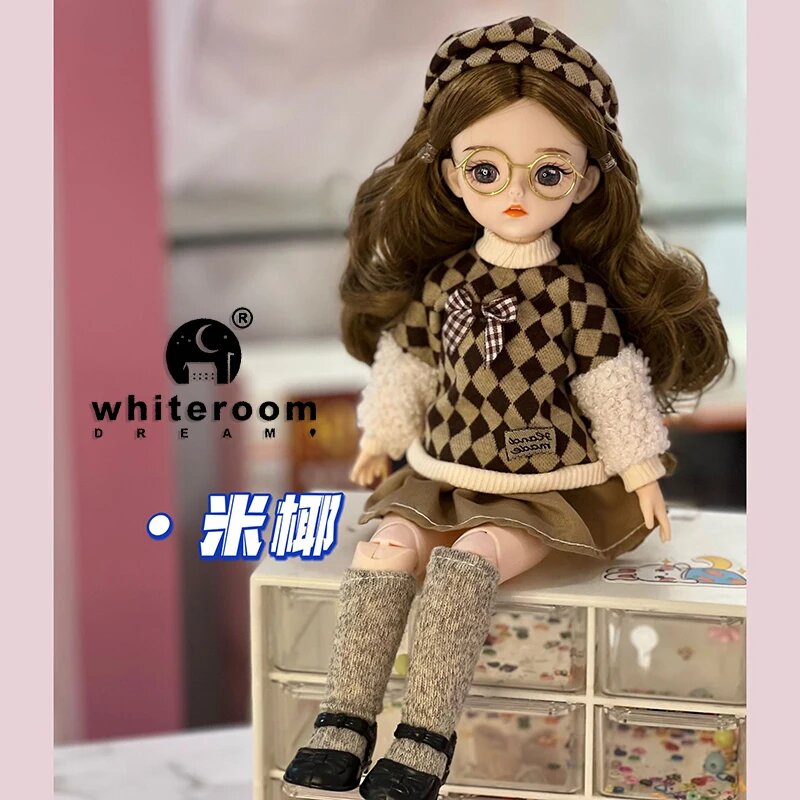 Шарнирная кукла whiteroom Звездные голубые глаза 30 см Doll with clothes 04