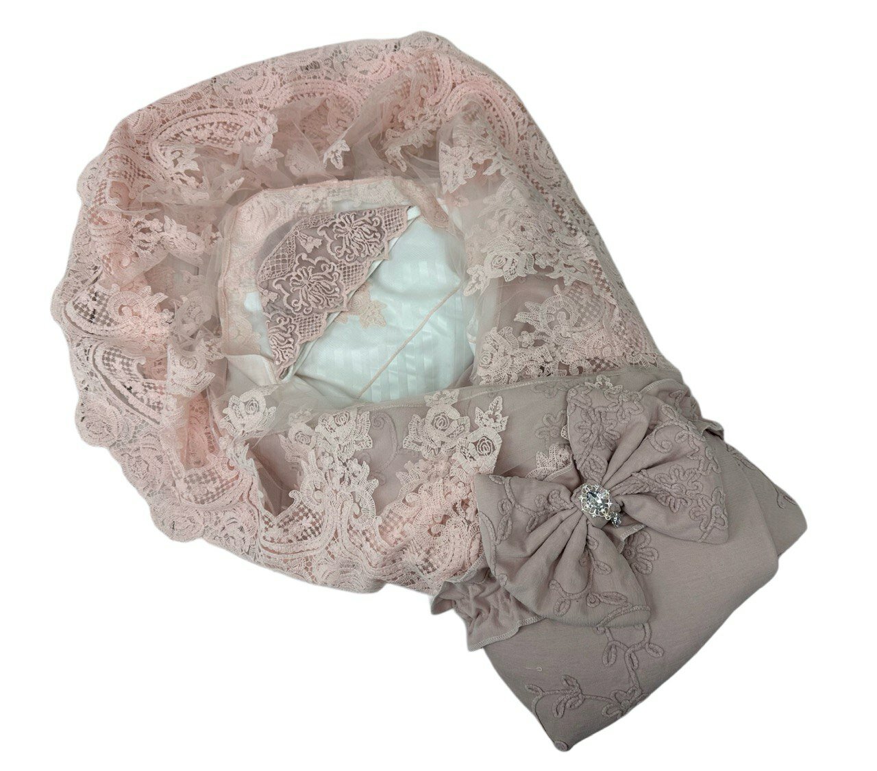 Конверт для новорожденных на выписку из роддома ЛЁН розовая роза