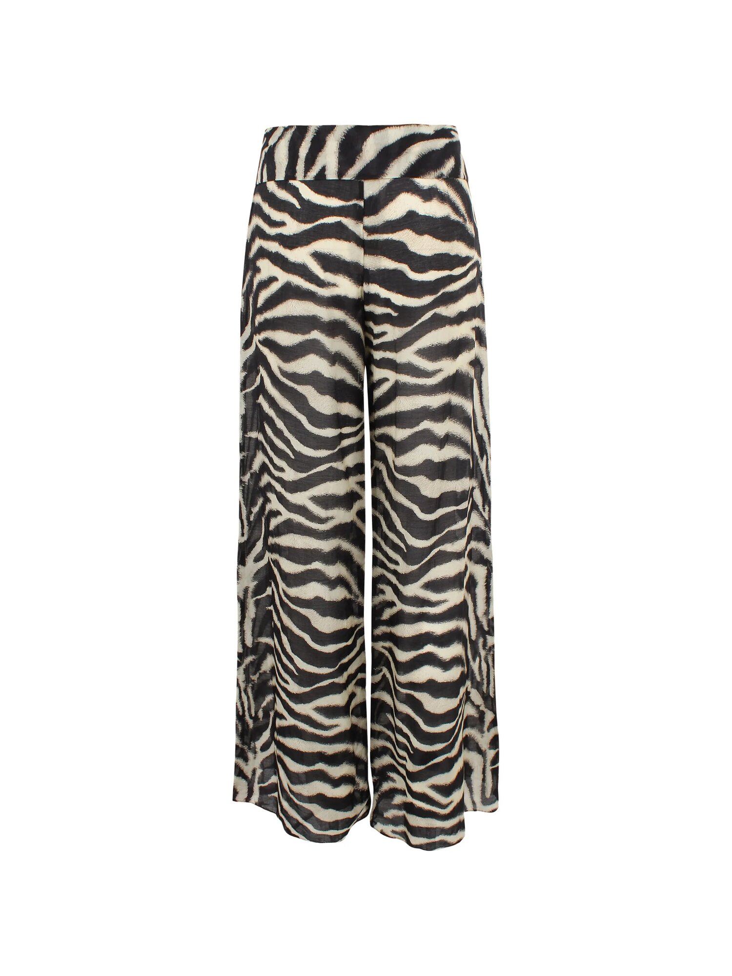 Брюки Ermanno Scervino Zebra-print palazzo pants, размер 44, черный — фото 1