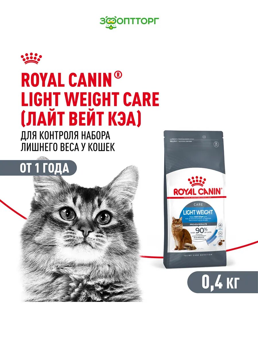 Сухой корм Royal Canin Light Weight Care для профилактики избыточного веса у кошек Птица, 400 гр.