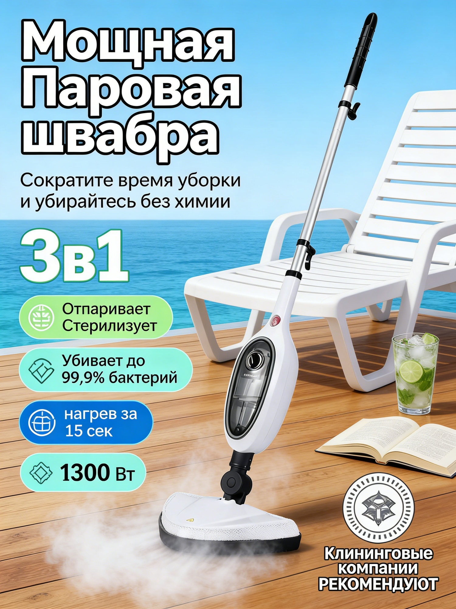 Паровая швабра для пола 10 в 1, пароочиститель, парошвабра, электрошвабра для дома