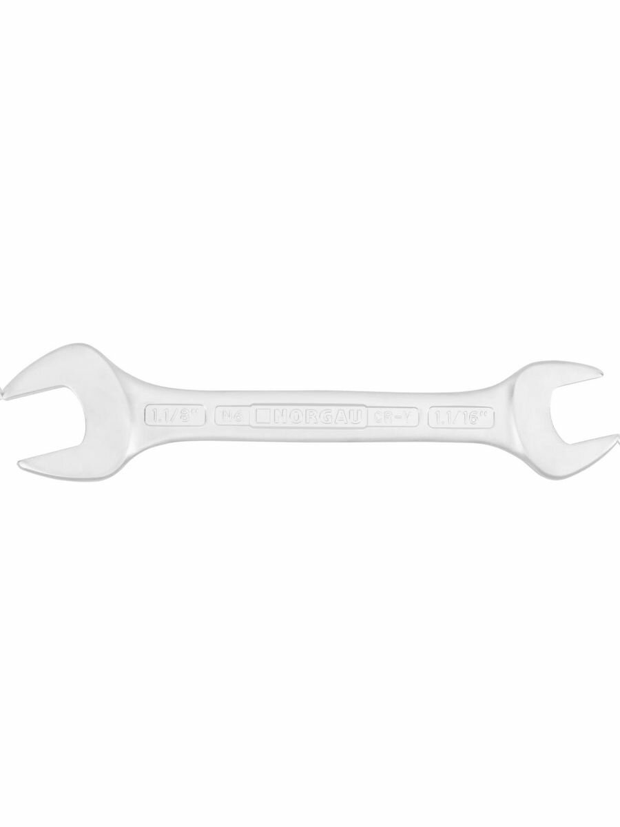 Гаечный ключ дюймовый рожковый NORGAU Industrial двусторонний, 1.1/16x1.1/8, HРM High precision machining