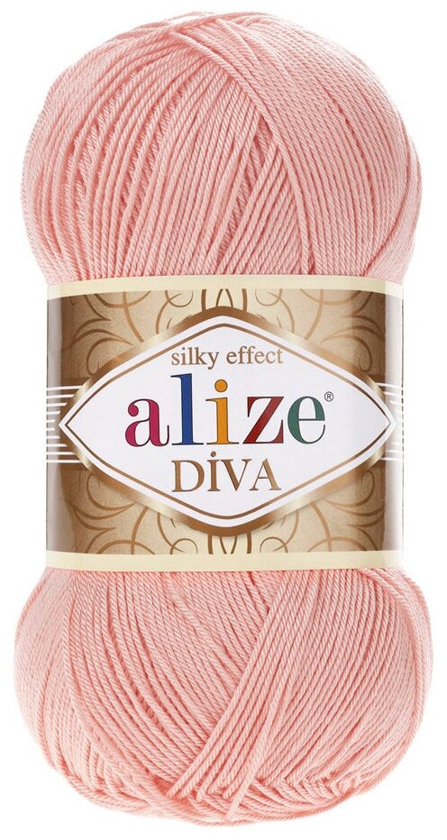 Пряжа для вязания ALIZE 'Diva', 100г, 350м (100% микрофибра) ТУ (145 светлая-пудра), 1шт