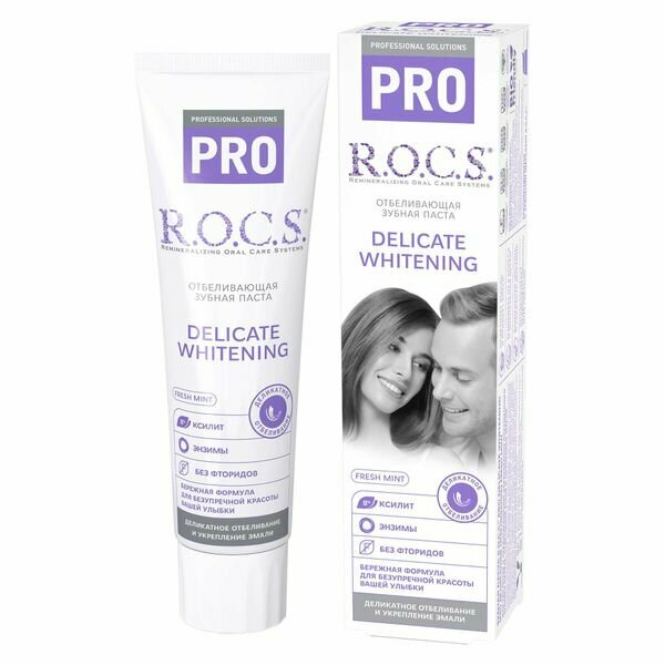 Паста зубная отбеливающая Delicate Whitening Fresh Mint R. O. C. S./Рокс 135г
