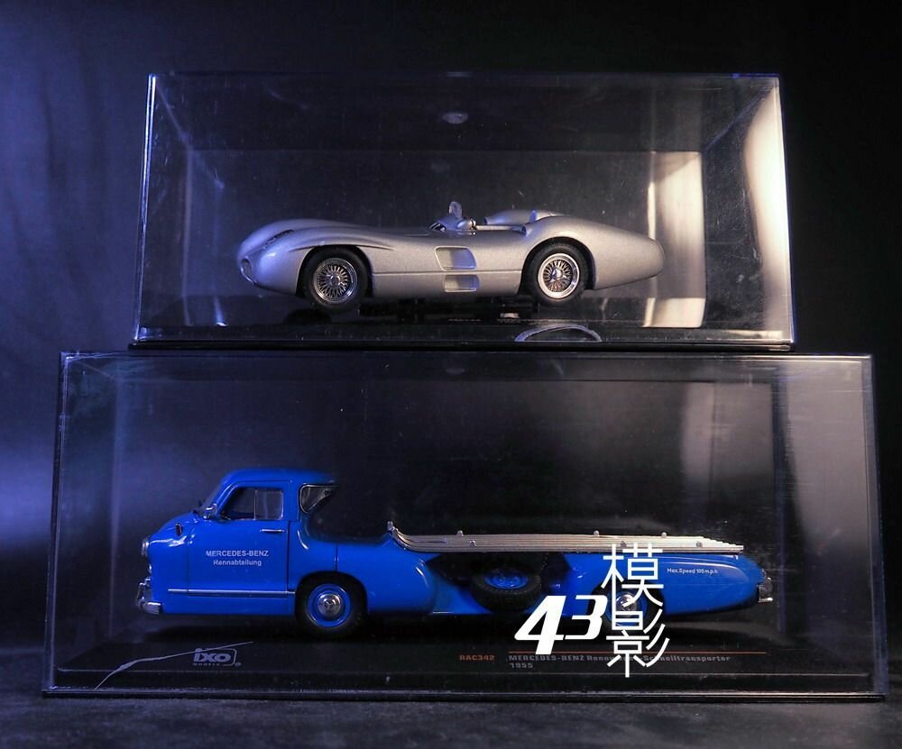 1/43 Mercedes-Benz Silver Arrow W196 Stromlinie Fangio Blue Miracle Racing Car Set IXO Модель