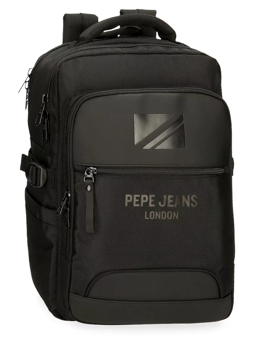 Рюкзак Pepe Jeans London, модель Bromley, мужской, для ноутбука, черный, с USB-выводом для зарядки