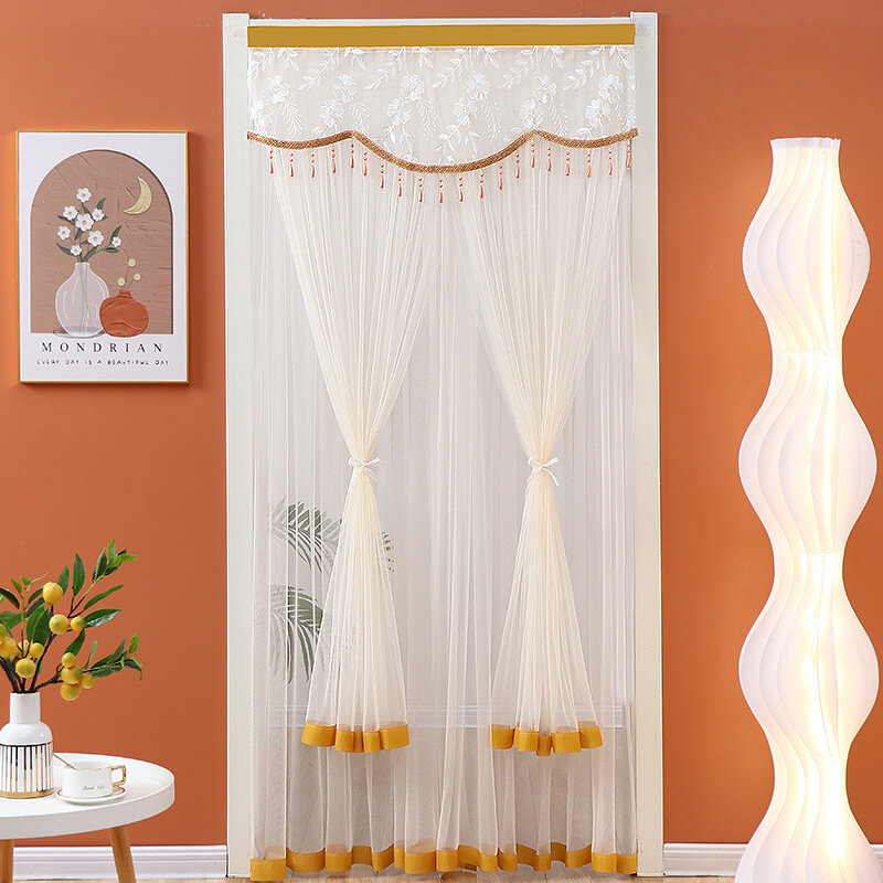 Новая кружевная противомоскитная дверная занавеска, подвесная занавеска, перегородка, декоративная занавеска, занавеска для уединения в спальне, гостиной, кухне и ванной комнате.