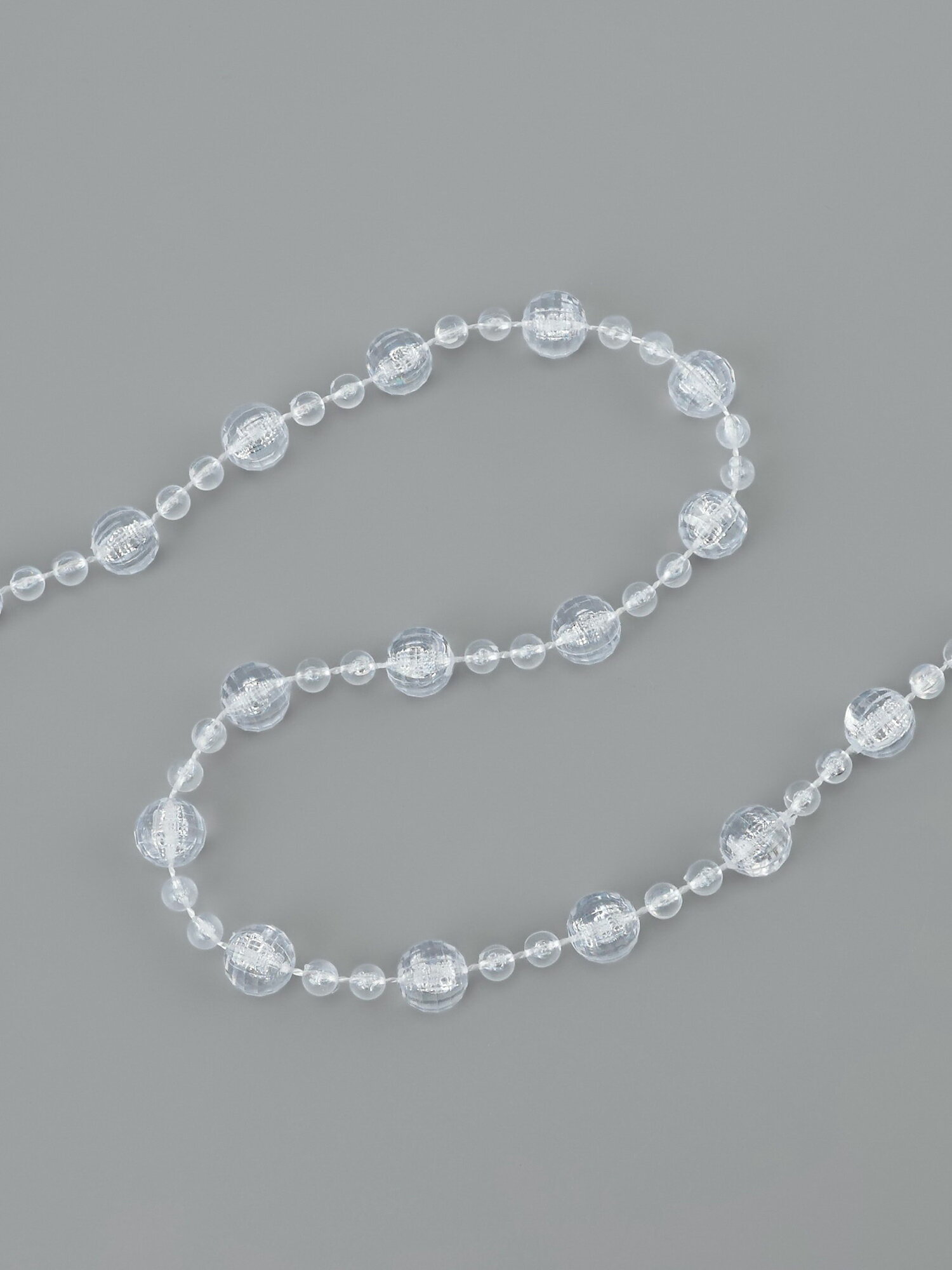 Бусы на нитях, 8 мм, 9+-1 м, прозрачные, цвет: прозрачный, вид декора: декоративные украшения