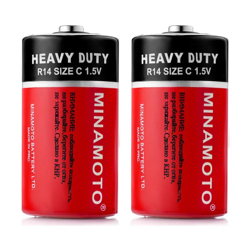 Э/п батарейки С / R14 "бочонок" солевые Minamoto HEAVY DUTY - 2шт