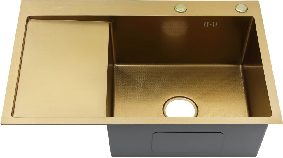 Кухонная мойка Fmark FSC7550C-R 75x50 см, золотой матовый