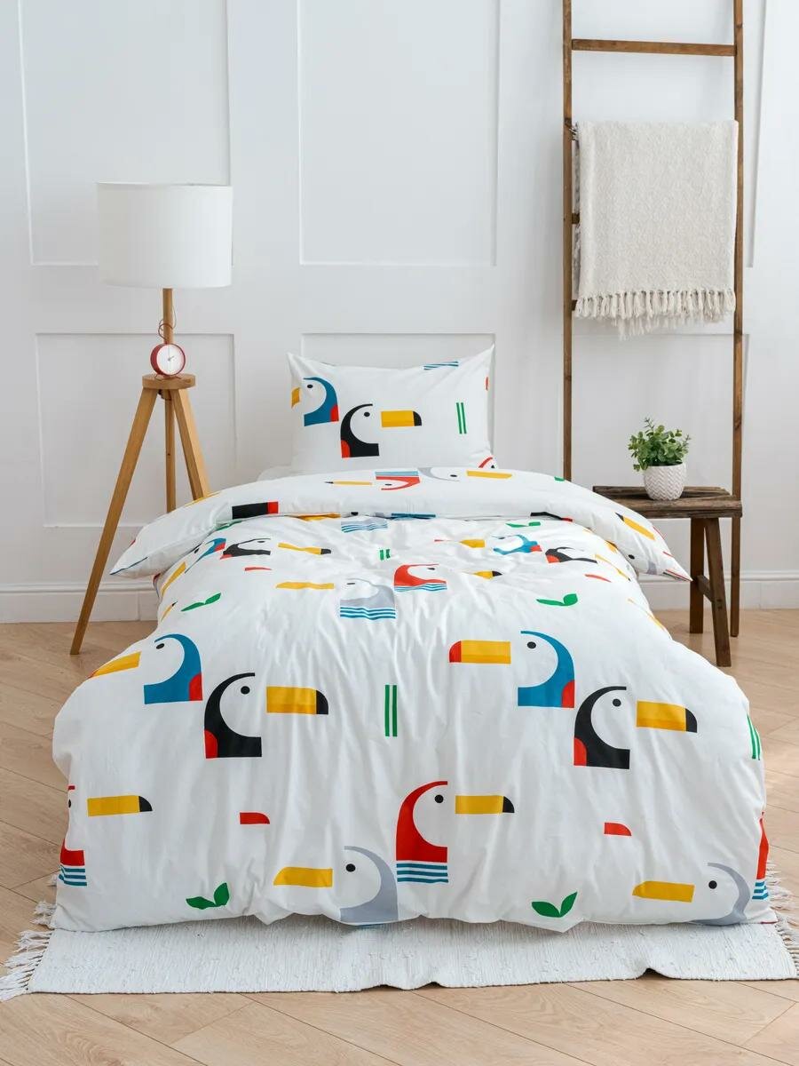 Наволочка 50х70 YERRNA 1 шт, аналог икеа, перкаль из 100% хлопка, цвет белый с рисунком