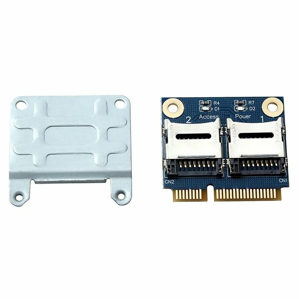 Адаптер Mini Pci-E 2 SSD HDD Для Ноутбука Dual Micro-SD SDHC SDXC TF