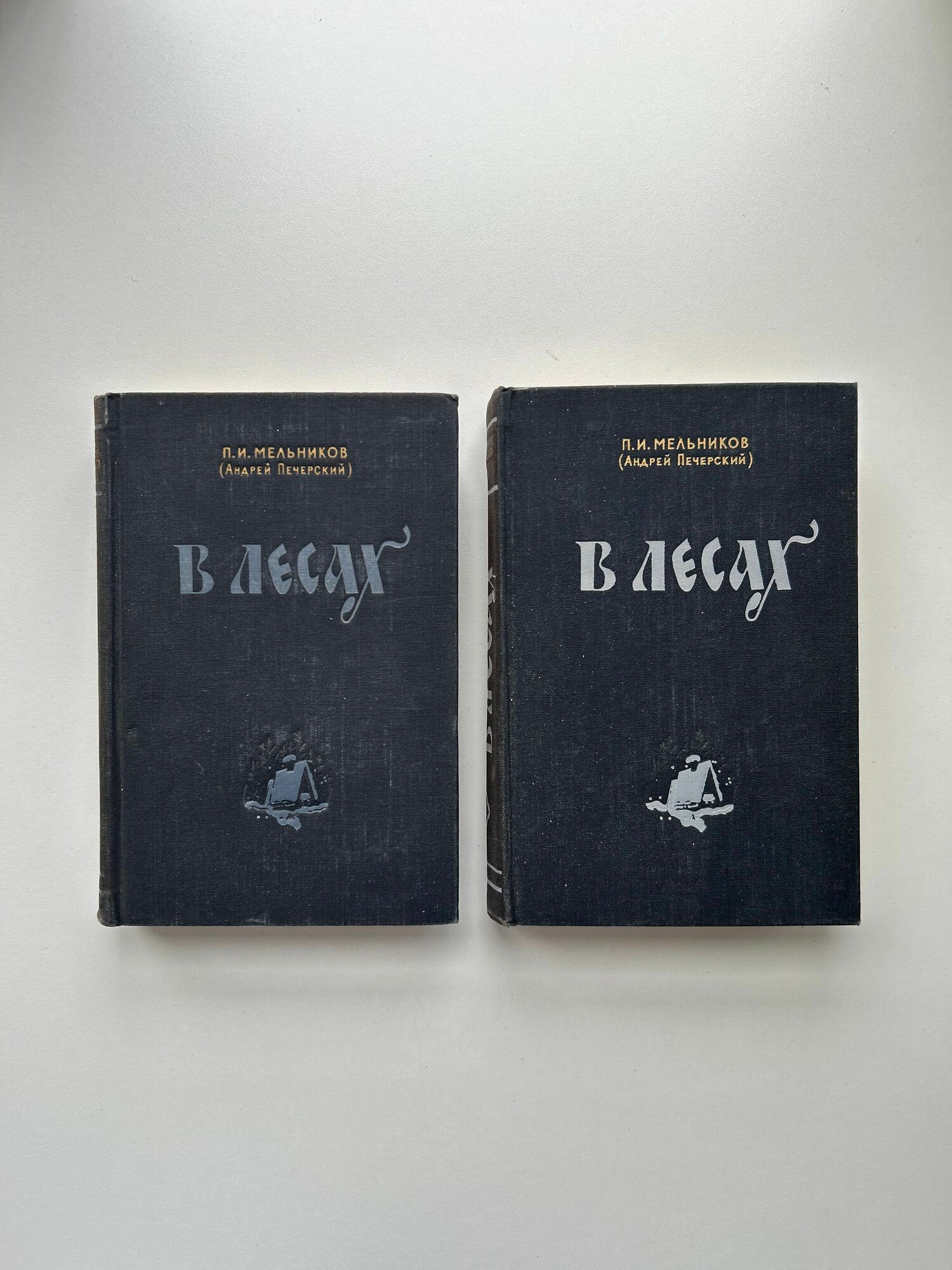 В лесах. В двух книгах (комплект). Издание 1955 года