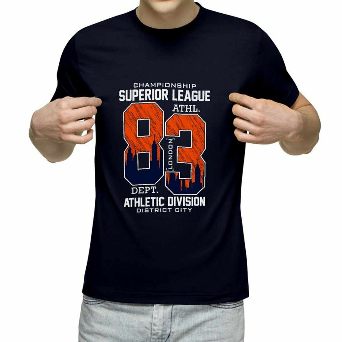 Мужская футболка «В огнях мегаполиса» (темно-синий, S)