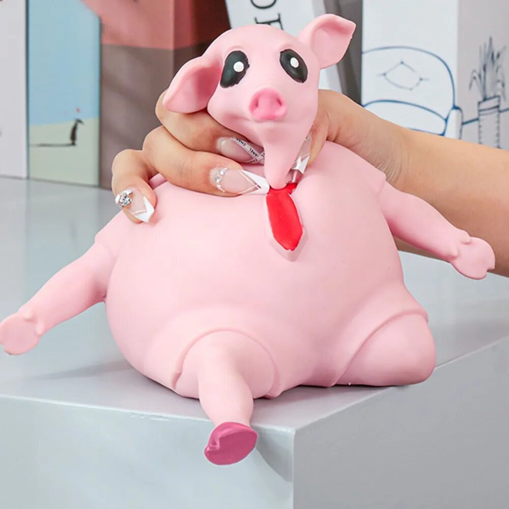 Свинья антистресс резиновая тянучка