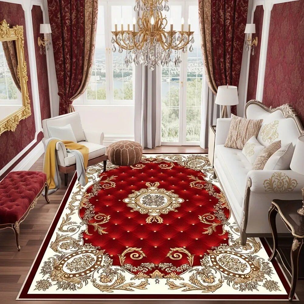 Ковер дорожка 200x300 см Красный классический ковер для гостиной и спальни из акрила