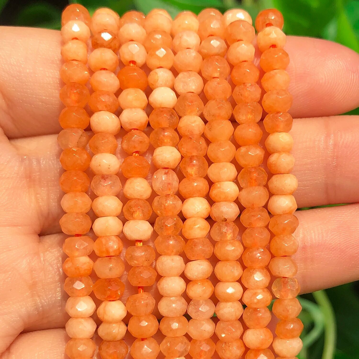 Натуральные камни бусины 3x5 мм рубины аквамарины сапфиры xilitata Orange Jade