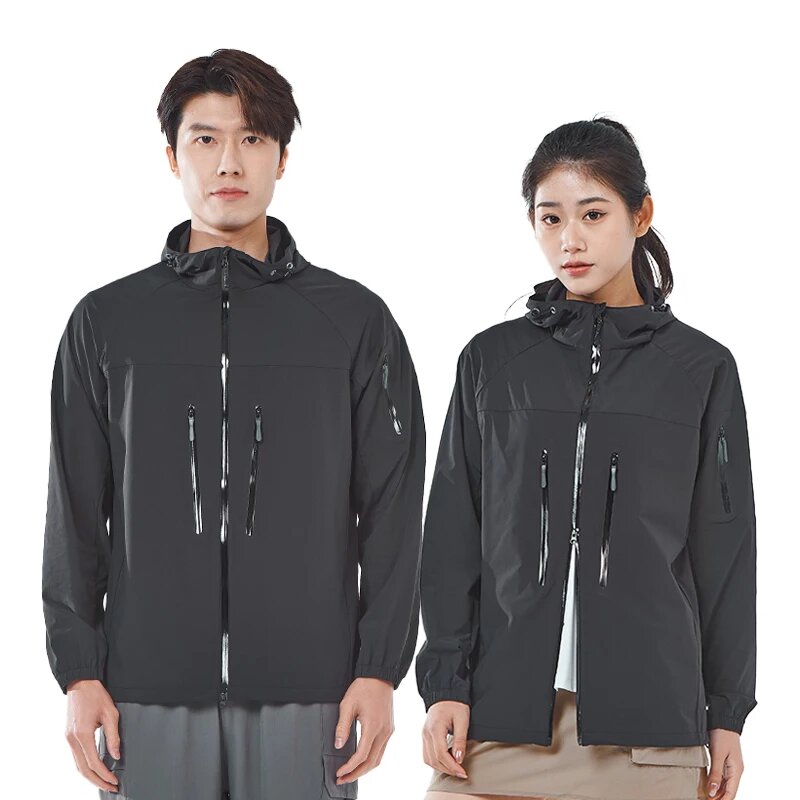 JNLN Водонепроницаемая курточка из нейлона для кемпинга Черный, М, Unisex Black