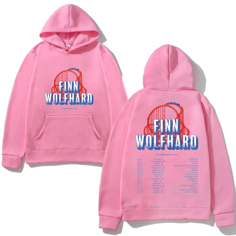 Розовая толстовка Finn Wolfhard BAND 2025 с капюшоном, размер M