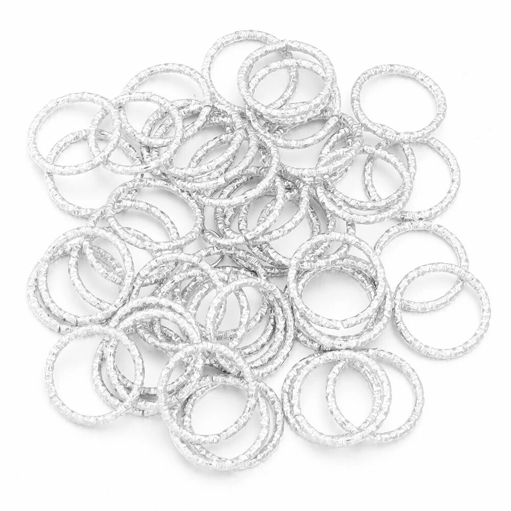 SAUVOO Металлические витые кольца для бижутерии 8/10/12/15/20 мм 10mm 100pcs, Silver
