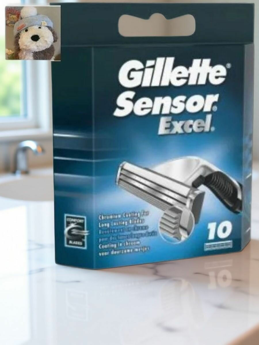 Сменные кассеты для бритья Sensor Excel, 10 шт, подходит для всех бритв линейки Sensor