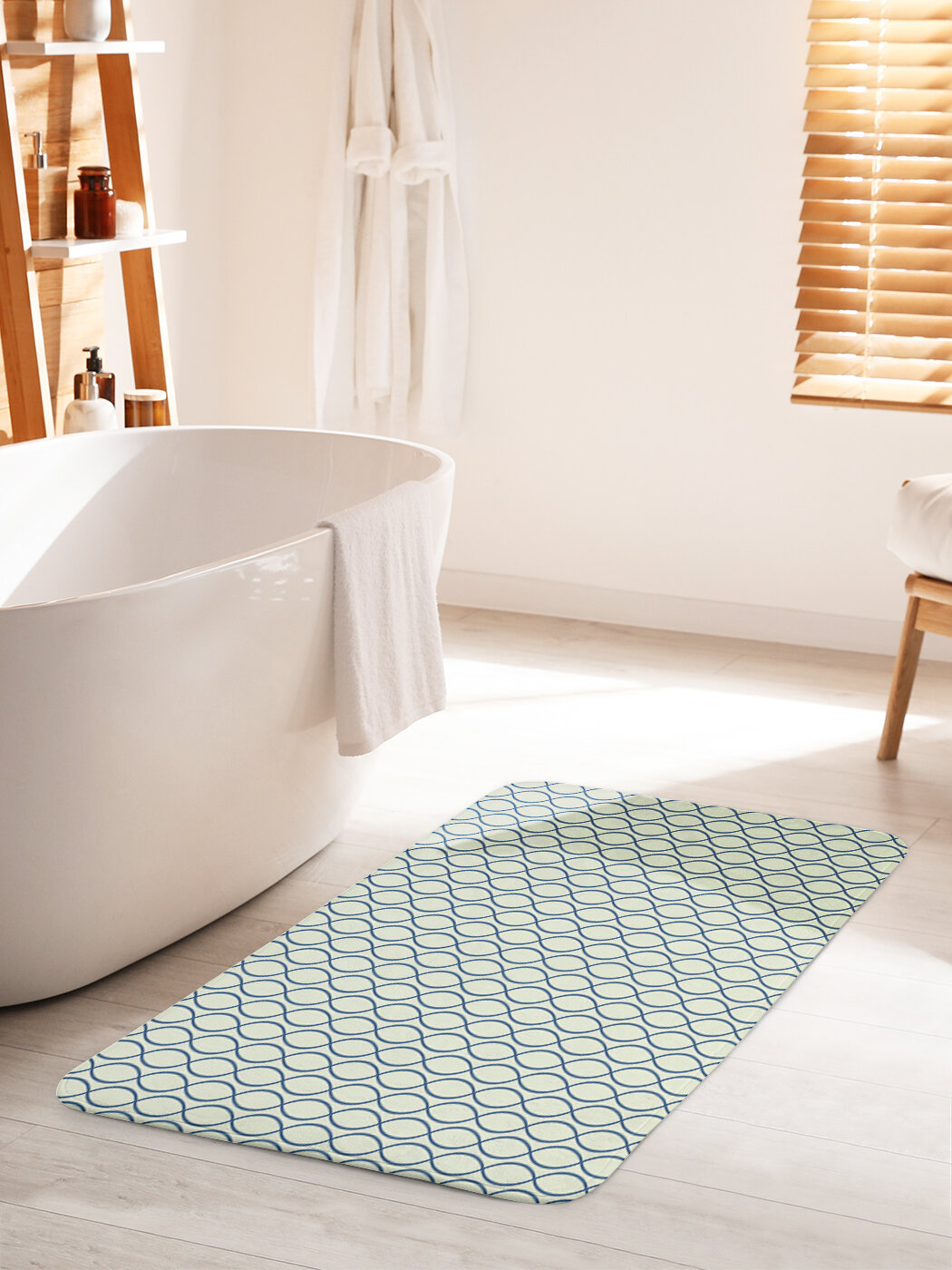 Коврик для ванной комнаты и туалета противоскользящий "Веревочное плетение" 60х100 см, JoyArty
