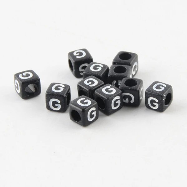 Квадратные акриловые бусины с буквами 6 х6 мм, черные и белые бусины алфавита для изготовления ювелирных изделий своими руками, серьги, ожерелья, браслета, амулетные аксессуары