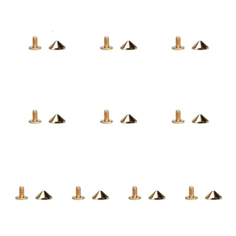 Бронзовые заклёпки для ремней и ошейников, Светло - золотой - 2 заостренных конуса 10х4