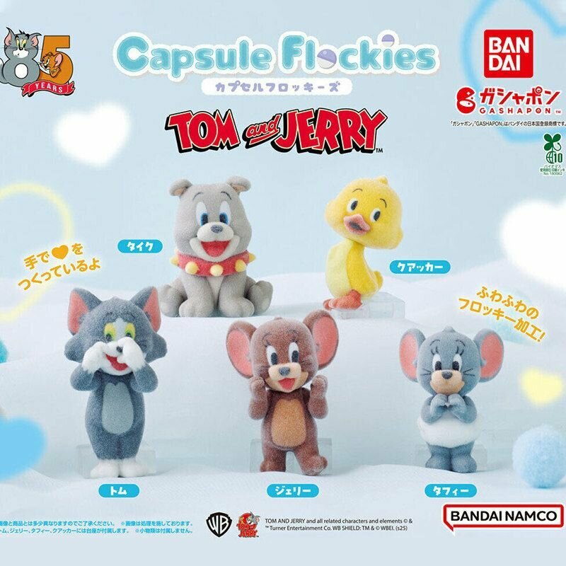 Фигурка Bandai Gashapon Cat and Mouse flocked doll figurine mini figurine.