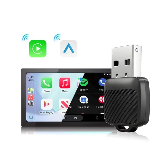 Беспроводной автомобильный адаптер CarPlay AI Mini Android, автоматическое подключение, совместимость с 99% моделей автомобилей, беспроводной адаптер CarPlay.