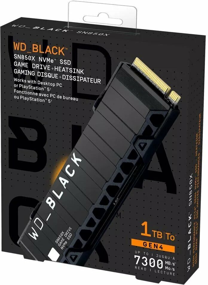 SSD-накопитель Western Digital Black SN850x, 1ТБ, M.2, NVMe, Black