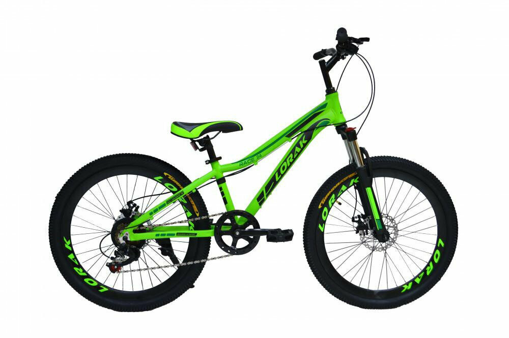 Велосипед подростковый Lorak Race 24 матовый зелёный под рост 125-145 см.