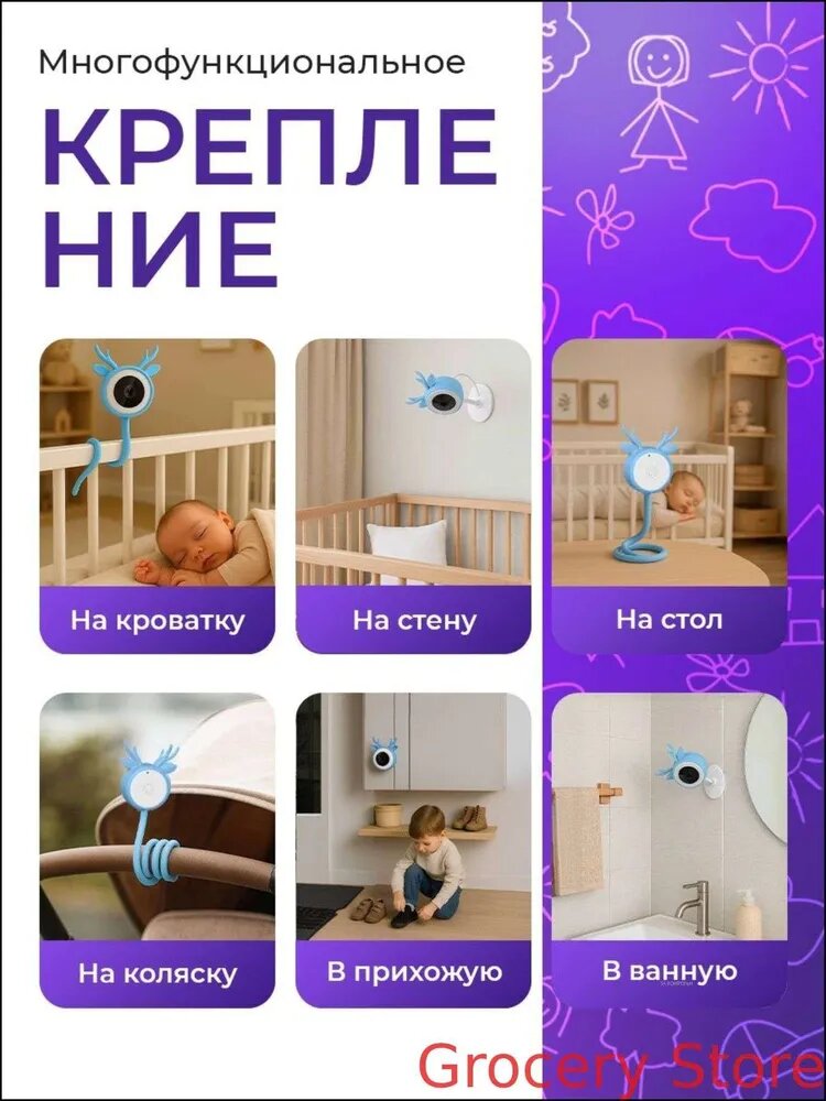 Видеоняня с датчиком звука, ночным видением и датчиком движения для безопасности вашего малыша — фото 1