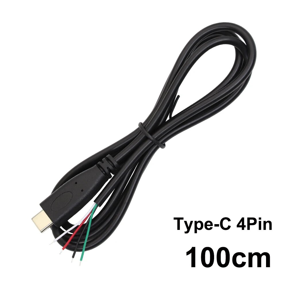 HBXINTAO кабель USB Type-C на 2/4 контакта черный 0.25м/1м 4pin Type C Male 1M