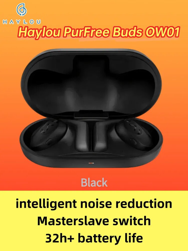 Haylou Наушники беспроводные с микрофоном Haylou PurFree Buds, Bluetooth, USB Type-C, черный