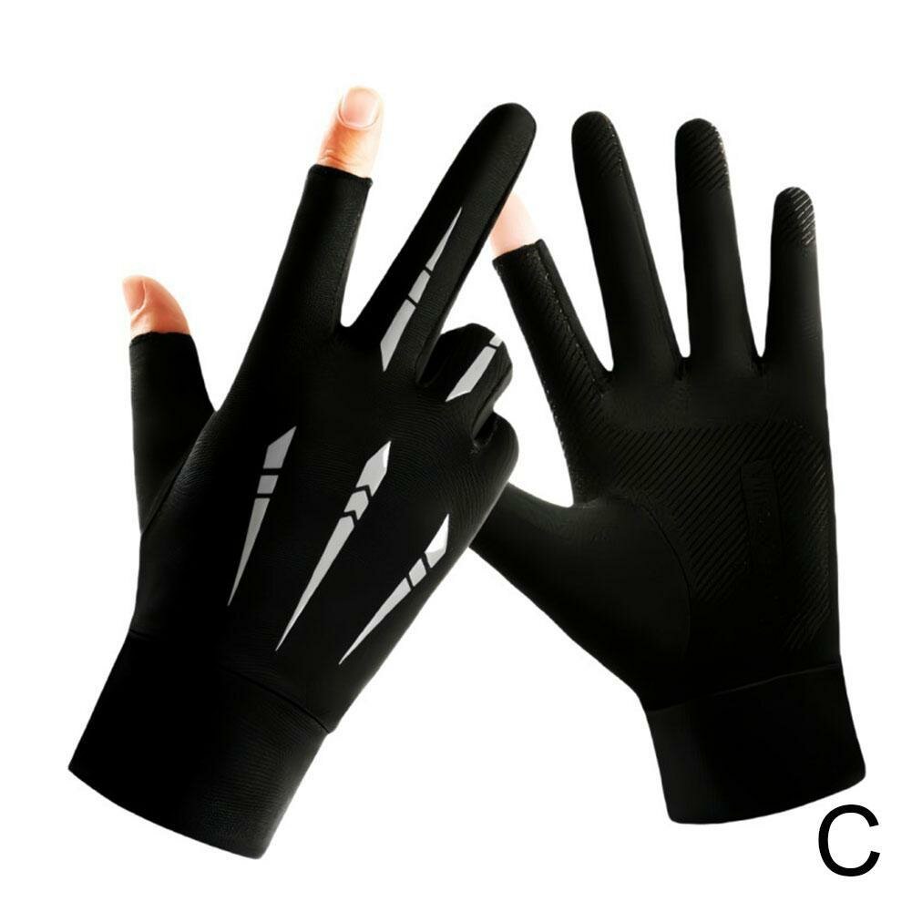 Летние солнцезащитные перчатки со льдом, перчатки с открытыми пальцами для рыбалки