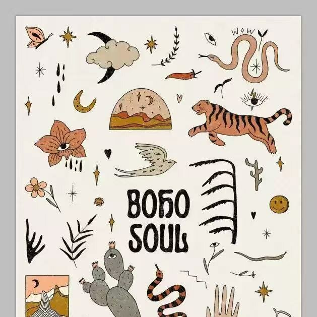 Постер в стиле бохо «Душа бохо» | Этнический декор для интерьера 80 * 120 см【приятная для кожи замша】