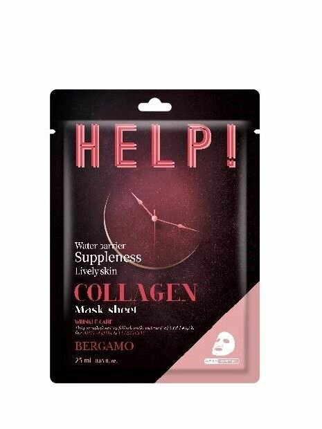 Bergamo Help Mask Маска тканевая для лица с коллагеном 25мл