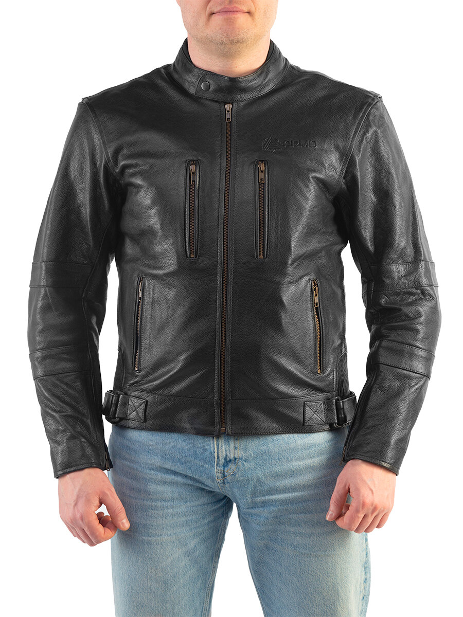 Мотокуртка ARMO Rumble кожа black. XXL. Черный