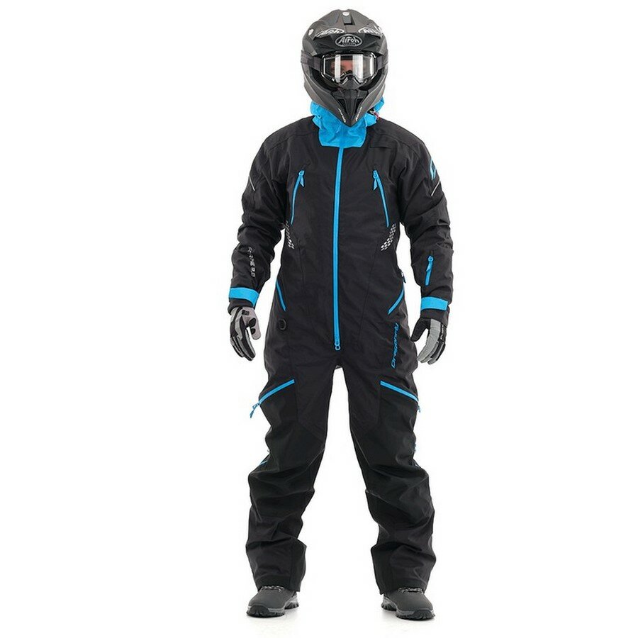 Комбинезон для снегохода Dragonfly Extreme-2,0-MAN Black-Scuba Blue. S. Черный-синий