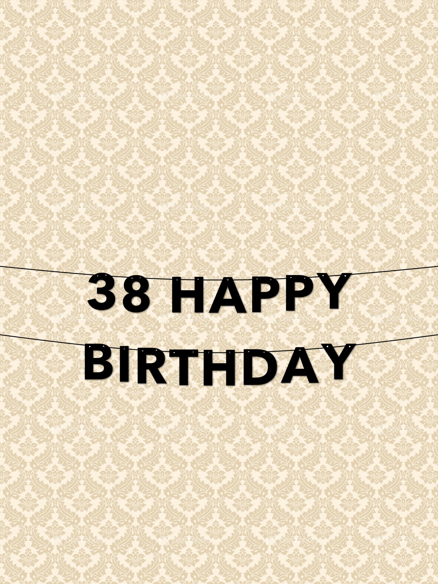 Гирлянда-растяжка '38 happy birthday' - Эстетичный и стильный декор для уютных праздников, высота букв 10 см, толщина букв 1 мм