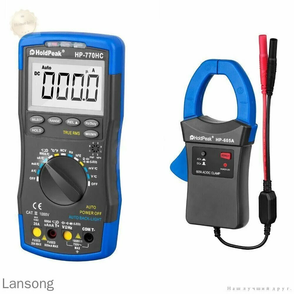 HoldPeak HP-770HC True RMS автоматический датчик диапазона цифровой мультимедиа