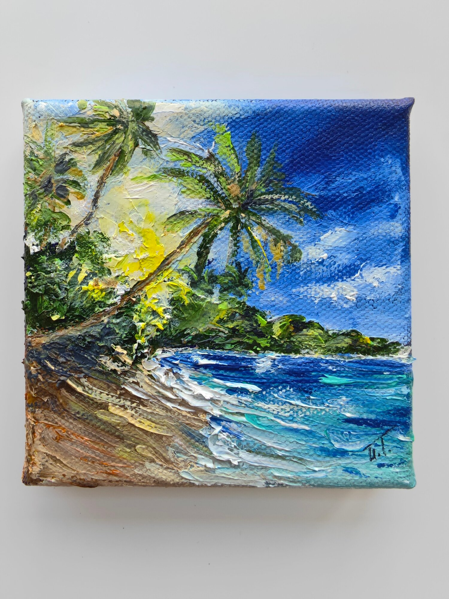 Мини картина маслом на холсте 10х15см