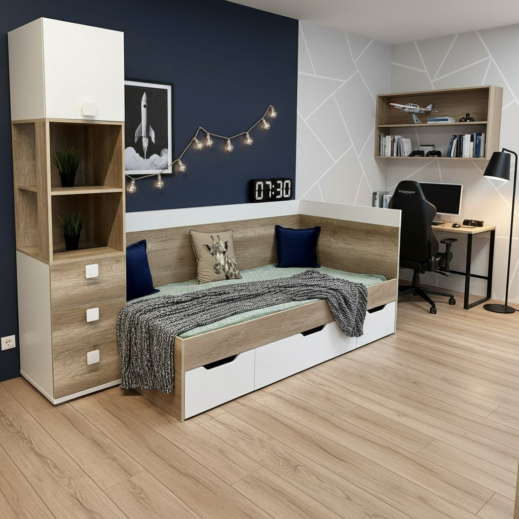 Кровать угловая 90х200 коллекции Модерн (правая/левая)